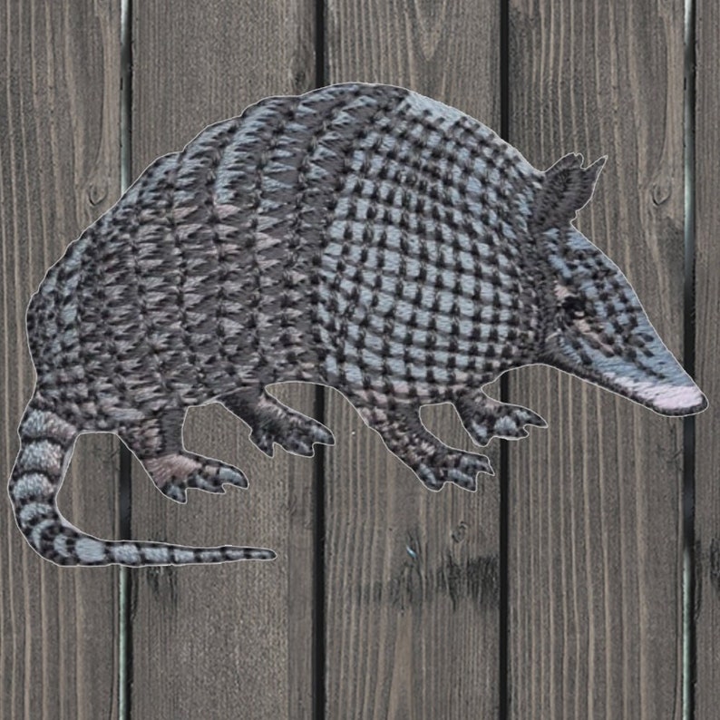 Armadillo Iron on Embroidered Patch, Facing Right Animal Badge 2.5 ...