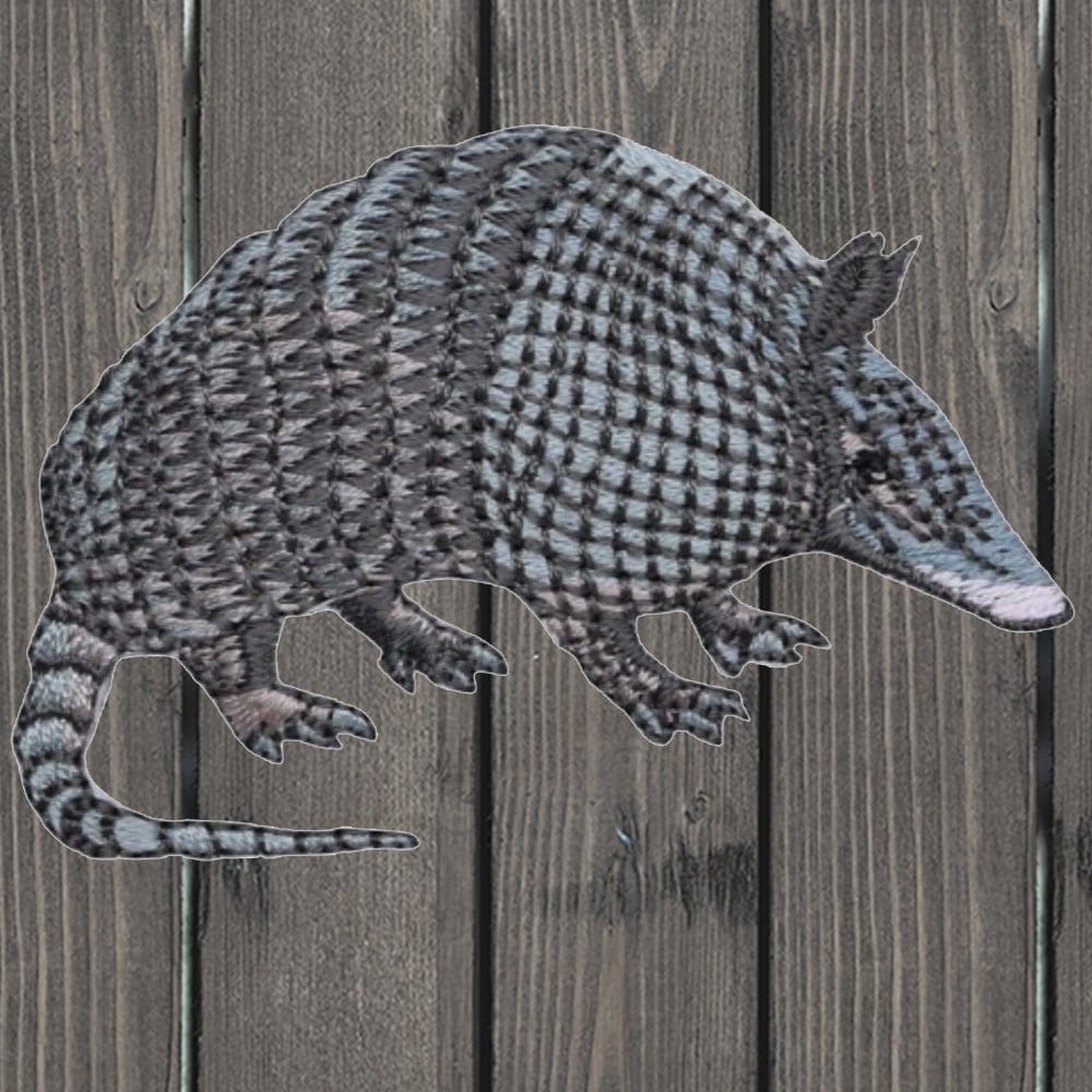 Armadillo Iron on Embroidered Patch, Facing Right Animal Badge 2.5 ...