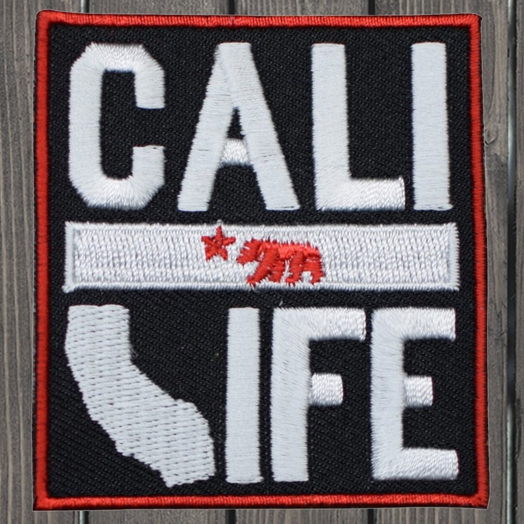 California Iron on Patch, Cali Life Bear Star Embroidered Applique ...