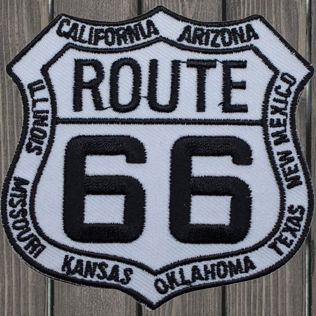 Route 66 Embroidered Patch, US Highway Sign Badge 3", Iron on Travel ...