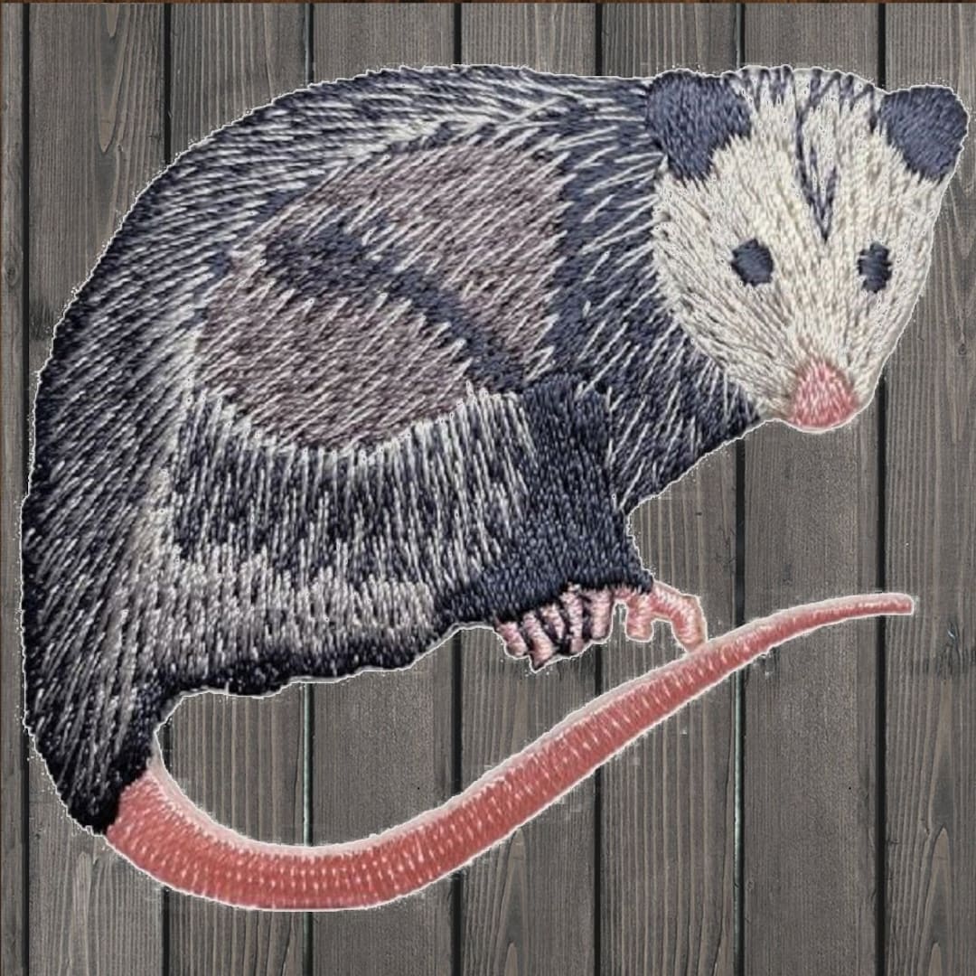 Opossum Embroidered Patch | 2.75” Iron-on Cute Possum Marsupial ...