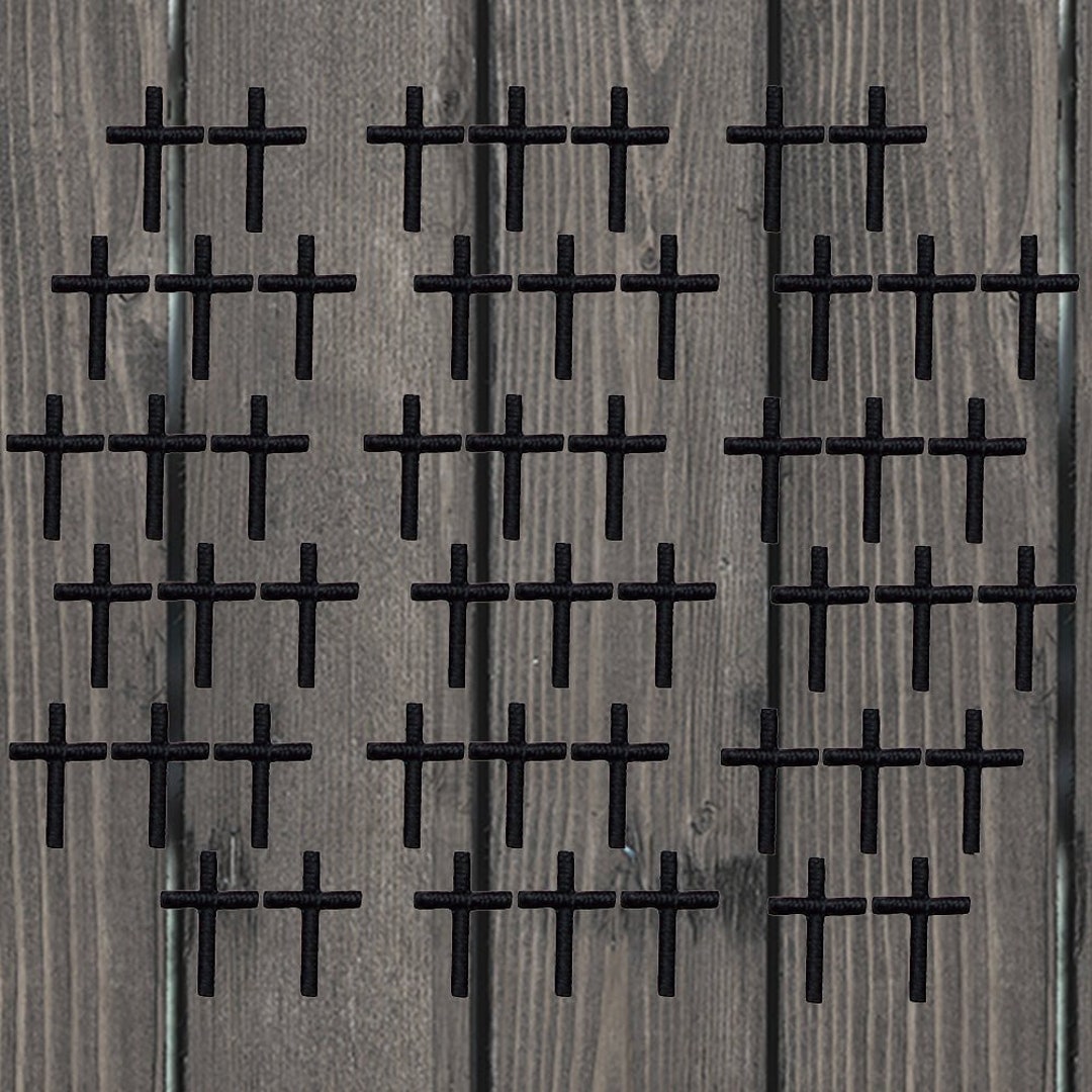 Mini Black Cross Embroidered Patch Christian 50-pack Iron On - Etsy