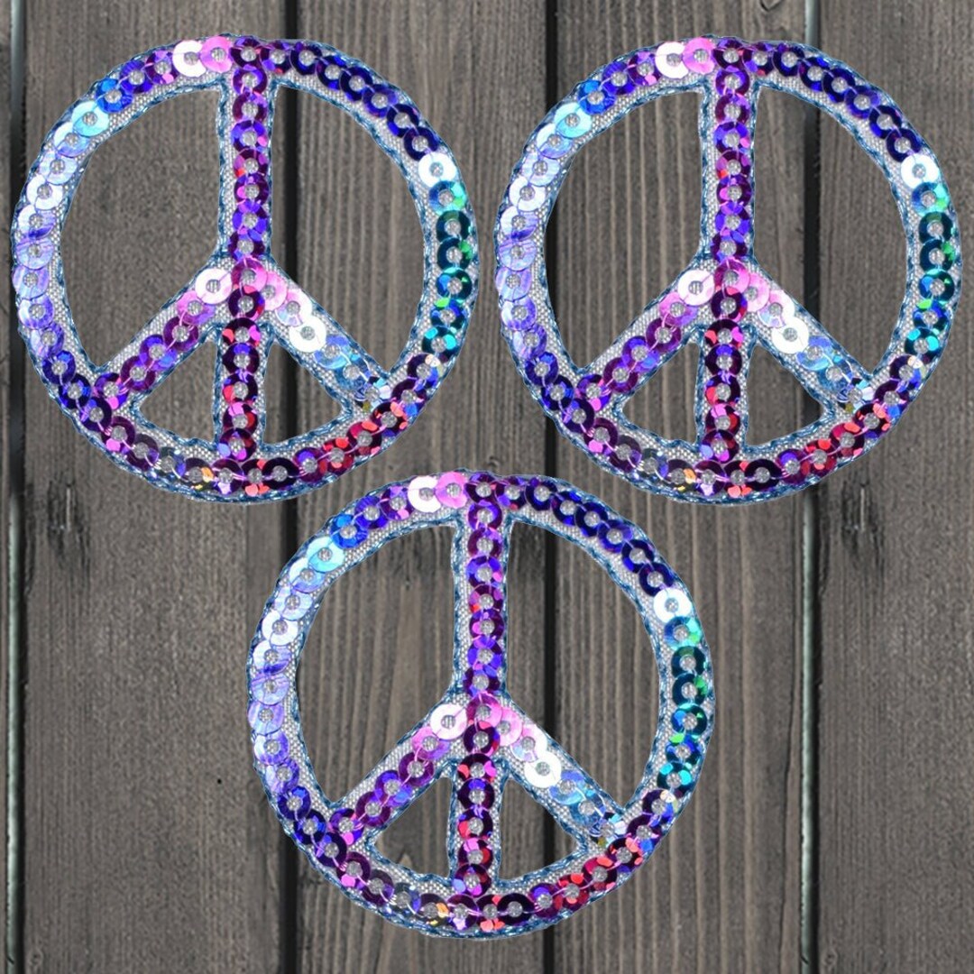 Multicolor Peace Sign Embroidered Patch 3-pack Iron On - Etsy