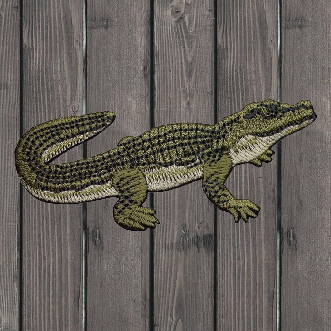 Alligator Embroidered Patch, Iron On, Crocodile Gator Badge Applique, 2 ...