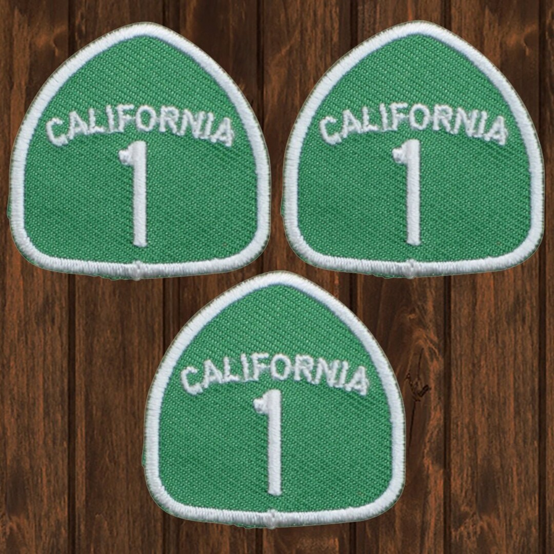 Mini Highway One California Iron on Patch Set, 3-pack CA Hwy 1 Road ...