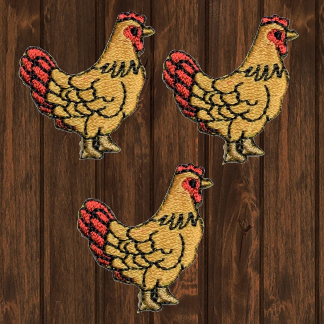 Chicken Embroidered Patch — Farm Hens - 3-pack -(iron On) - Etsy