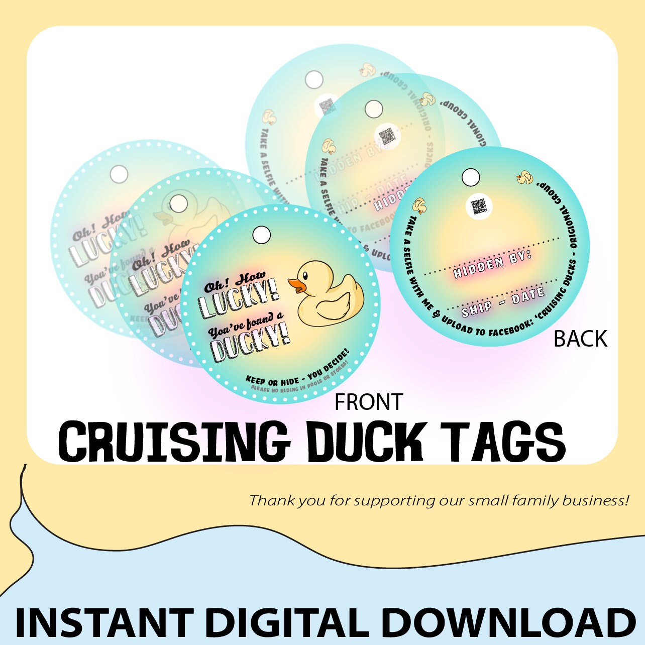 INSTANT DOWNLOAD - Cruising Duck Tags - Duck Tag - Digital Download - Etsy