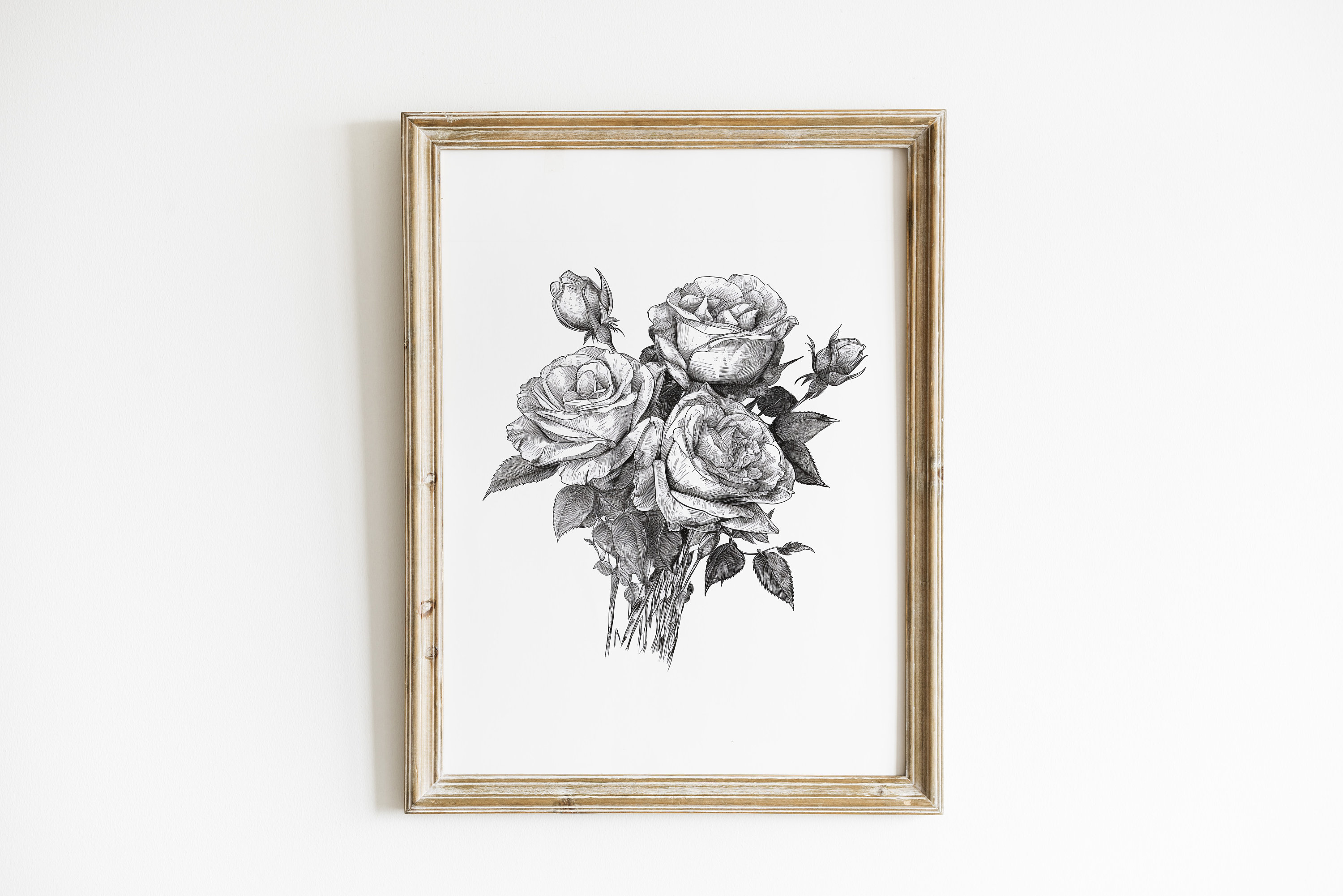Realistic Flower Bouquet Drawing