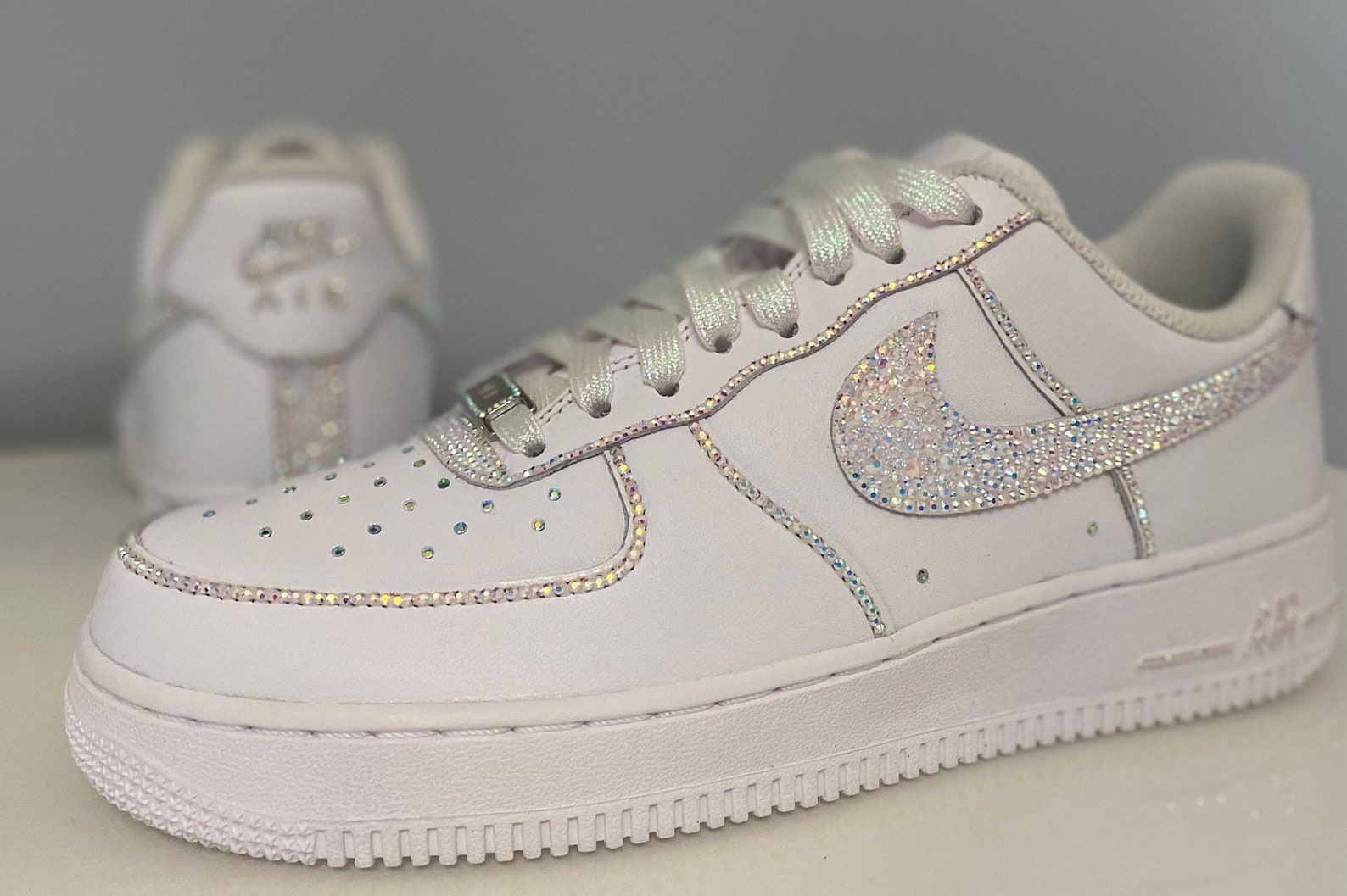 Custom Air Force 1 With Iridescent Rhinestones - Etsy