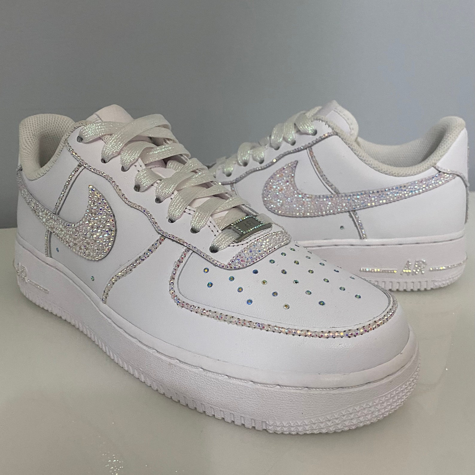 Custom Air Force 1 With Iridescent Rhinestones - Etsy