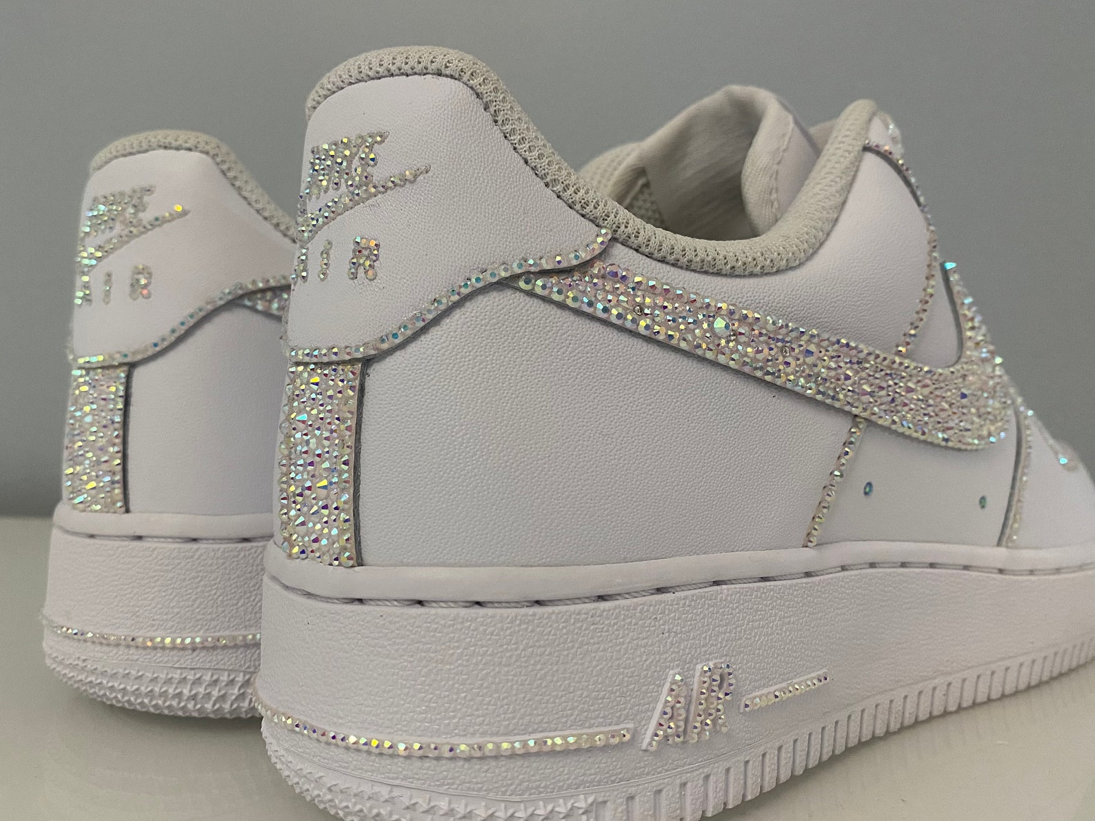 Custom Air Force 1 With Iridescent Rhinestones - Etsy