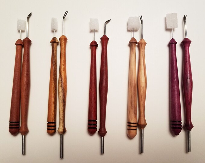 Bobbin Lace Tool Sets Hand Turned, Pin Pusher Lifter and Pricker in ...