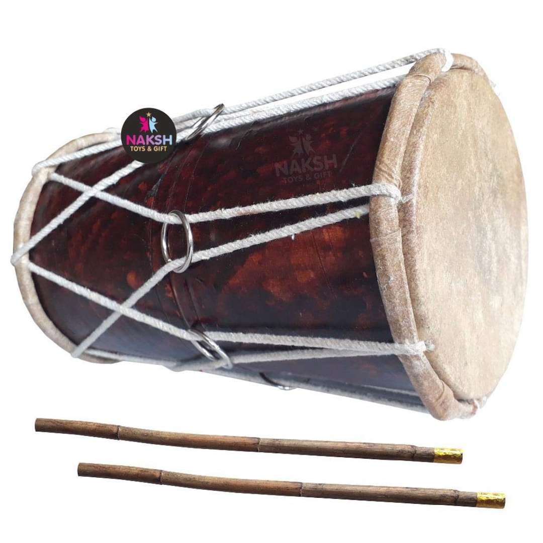 Wooden Dholak for Kids Handmade Indian Dhol With Stick - Etsy