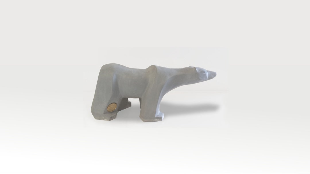 Clay Polar Bear Sculpture1/1 Arctic Animal Figurine, Handmade Home ...