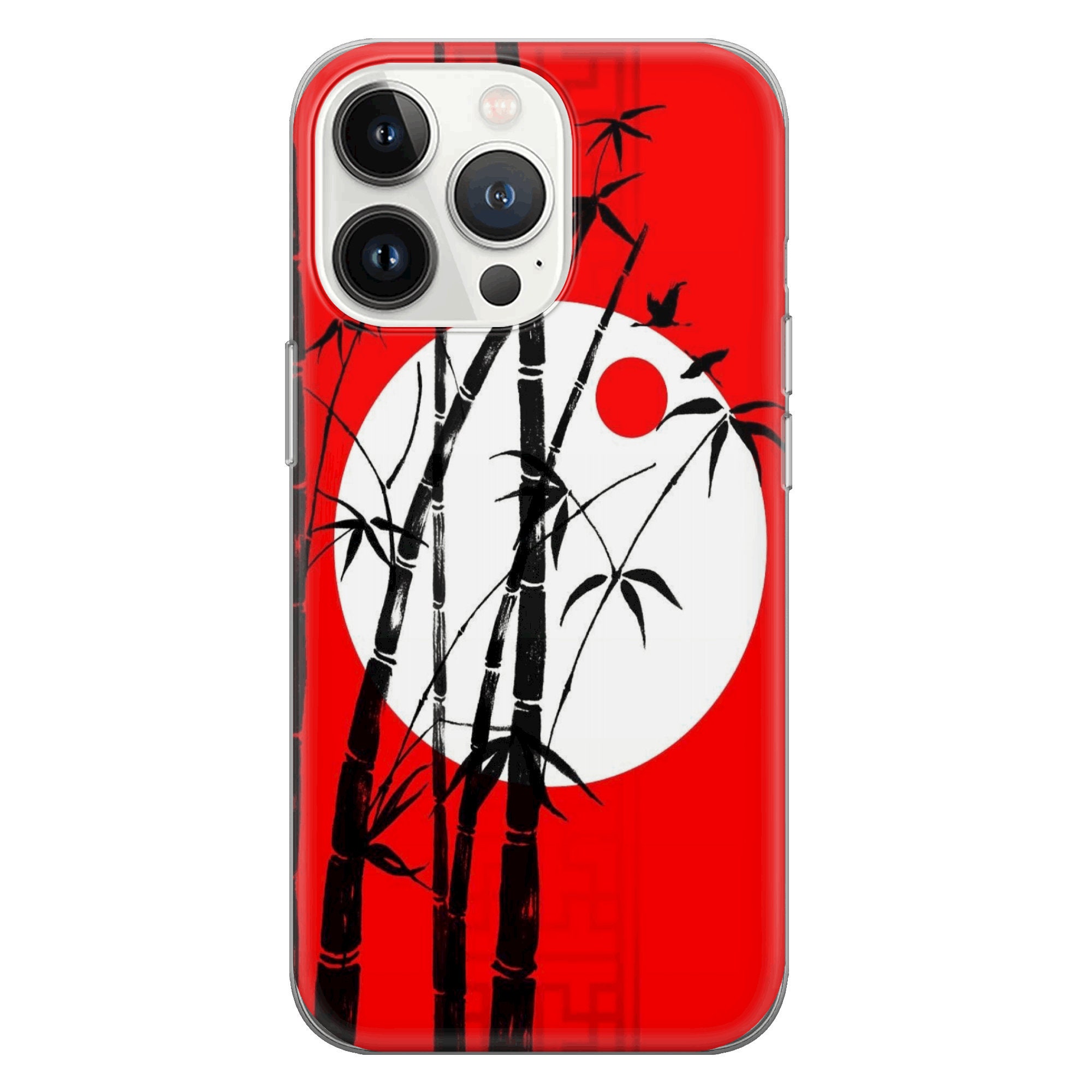 Japanese Phone Case Sakura Blood Moon Cover Fit for iPhone 17 16 15 14 ...