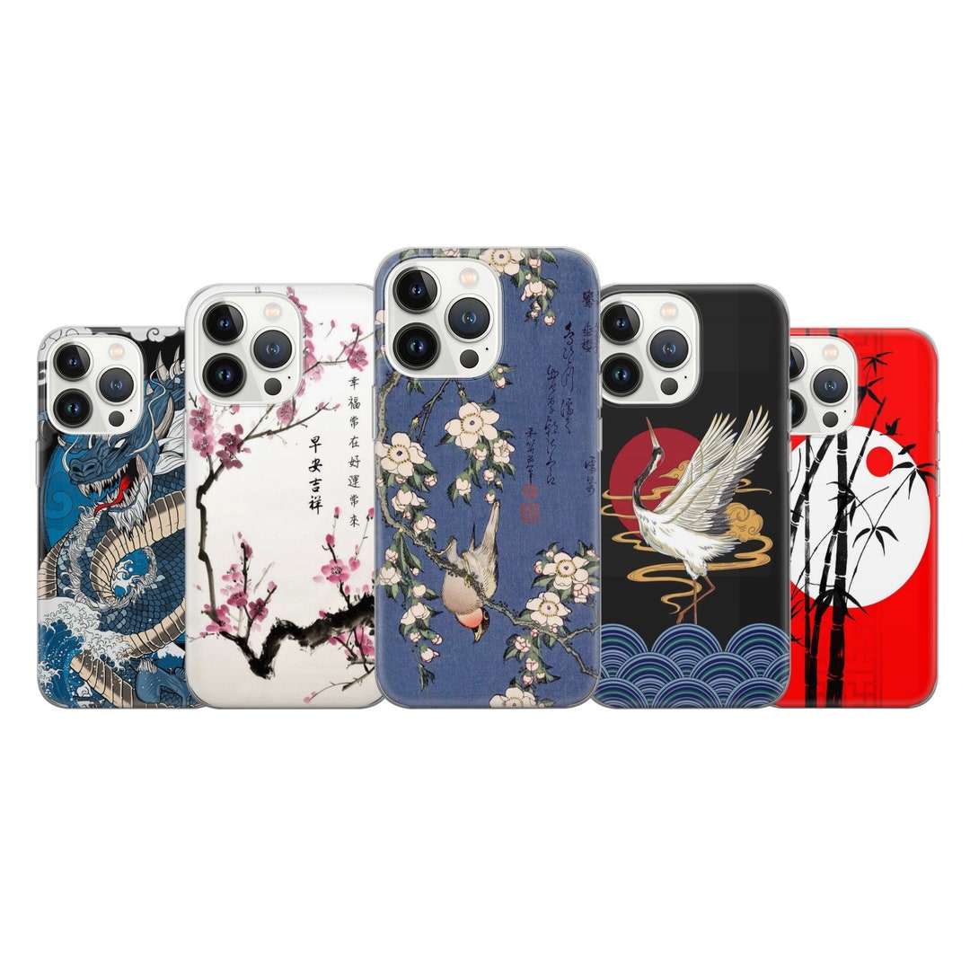 Japanese Phone Case Sakura Blood Moon Cover Fit for iPhone 17 16 15 14 ...