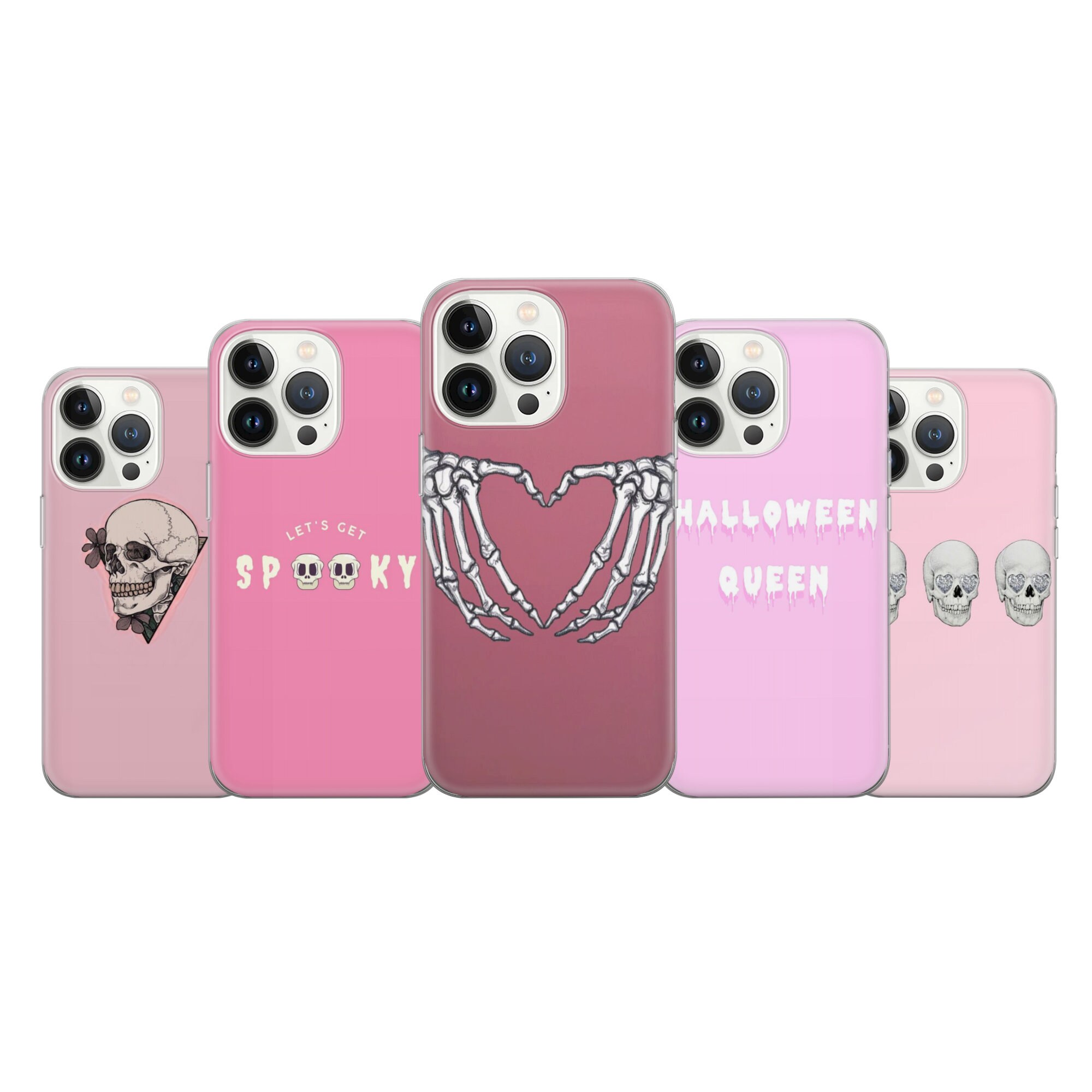 Pink Skeleton Phone Case Skull Cover Fit for iPhone 15 14 13 12 11 Pro ...