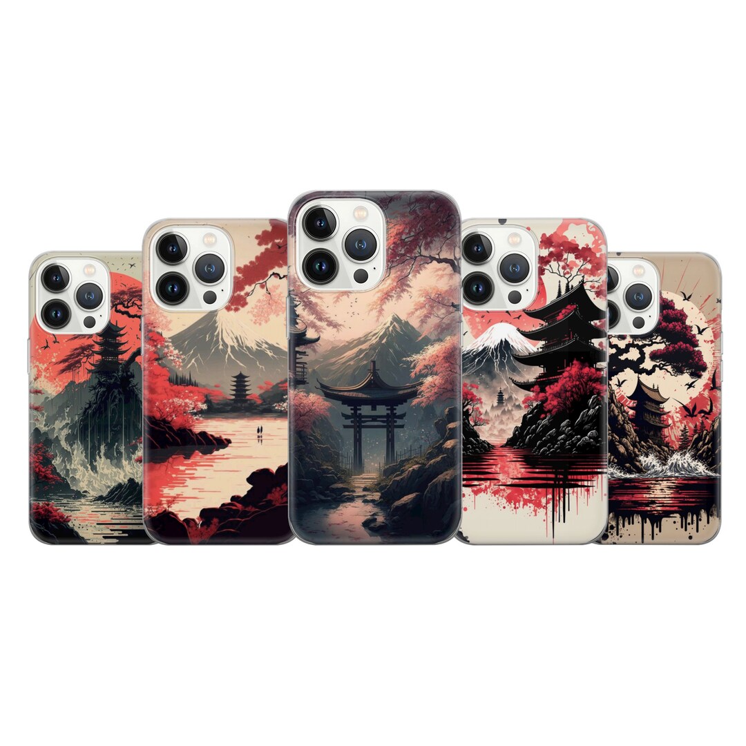 Japanese Phone Case Sakura Mount Fuji Cover Fit for iPhone 17 16 15 14 ...