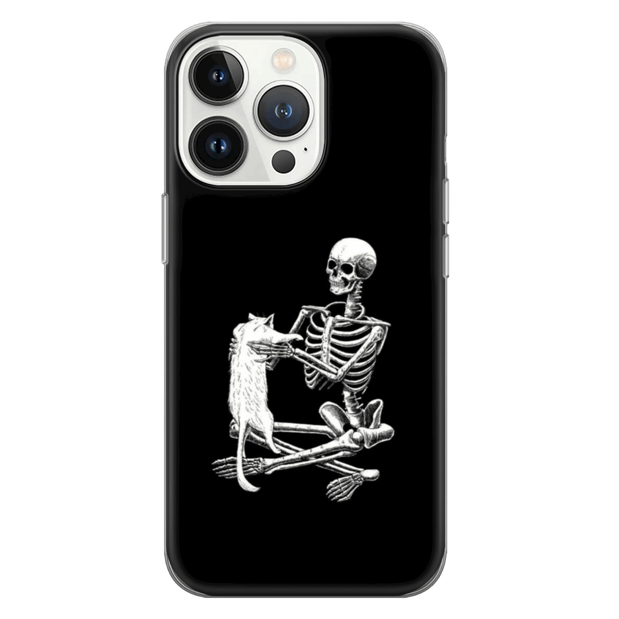 Skeleton Phone Case Black Gothic Skull Cover Fit for iPhone 15 14 13 12 ...