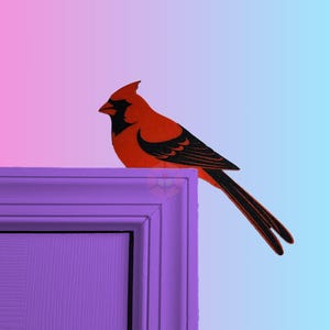 Cardinal Door Corner Topper, Red Cardinal Wall Art, Cardinal Decoration ...