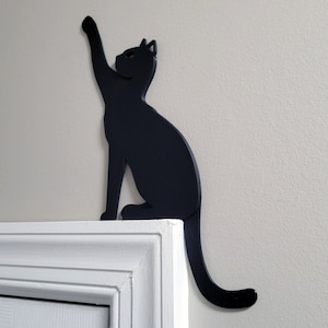 Cat Silhouette Door Topper, Black Cat Door Topper, Customizable Cat ...