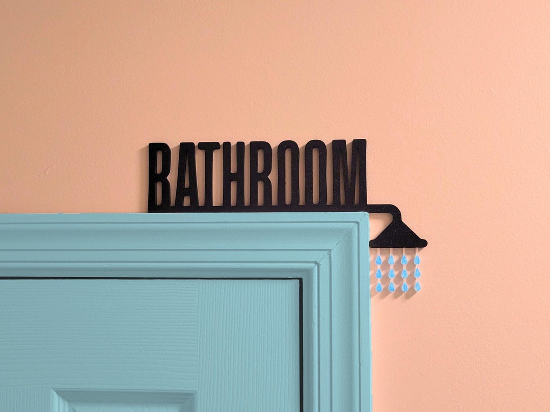 3D Printed Bathroom Door Topper Sign: Shower Design - Etsy