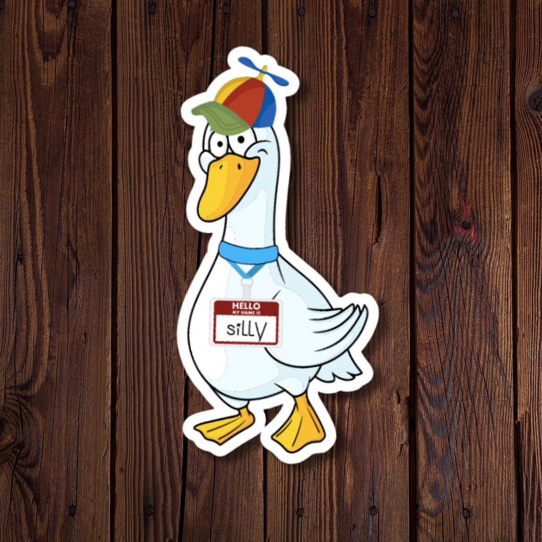 Silly Goose Sticker, Cute Goose Sticker, Funny Sticker, Goose With Name ...