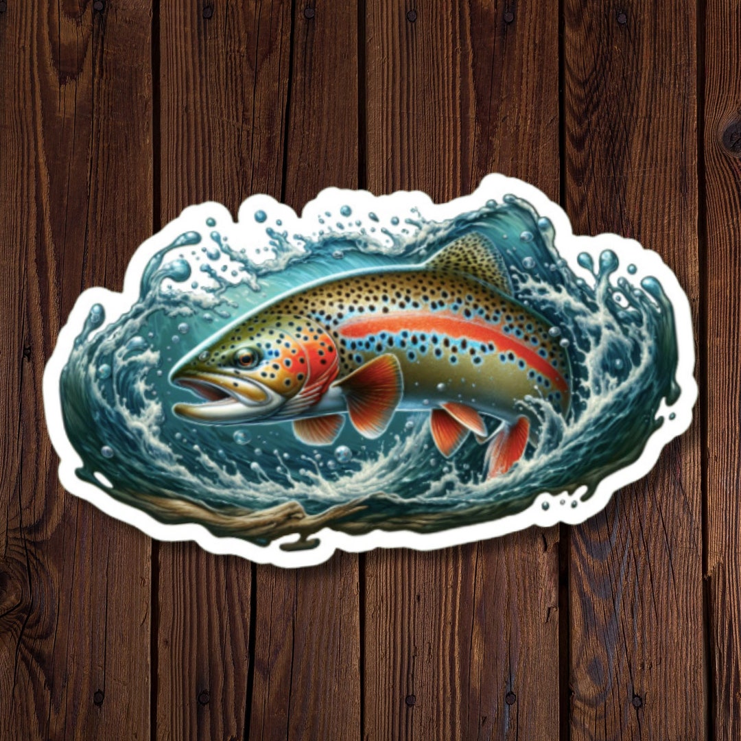 Fishing Sticker, Trout, Fish Sticker - Etsy