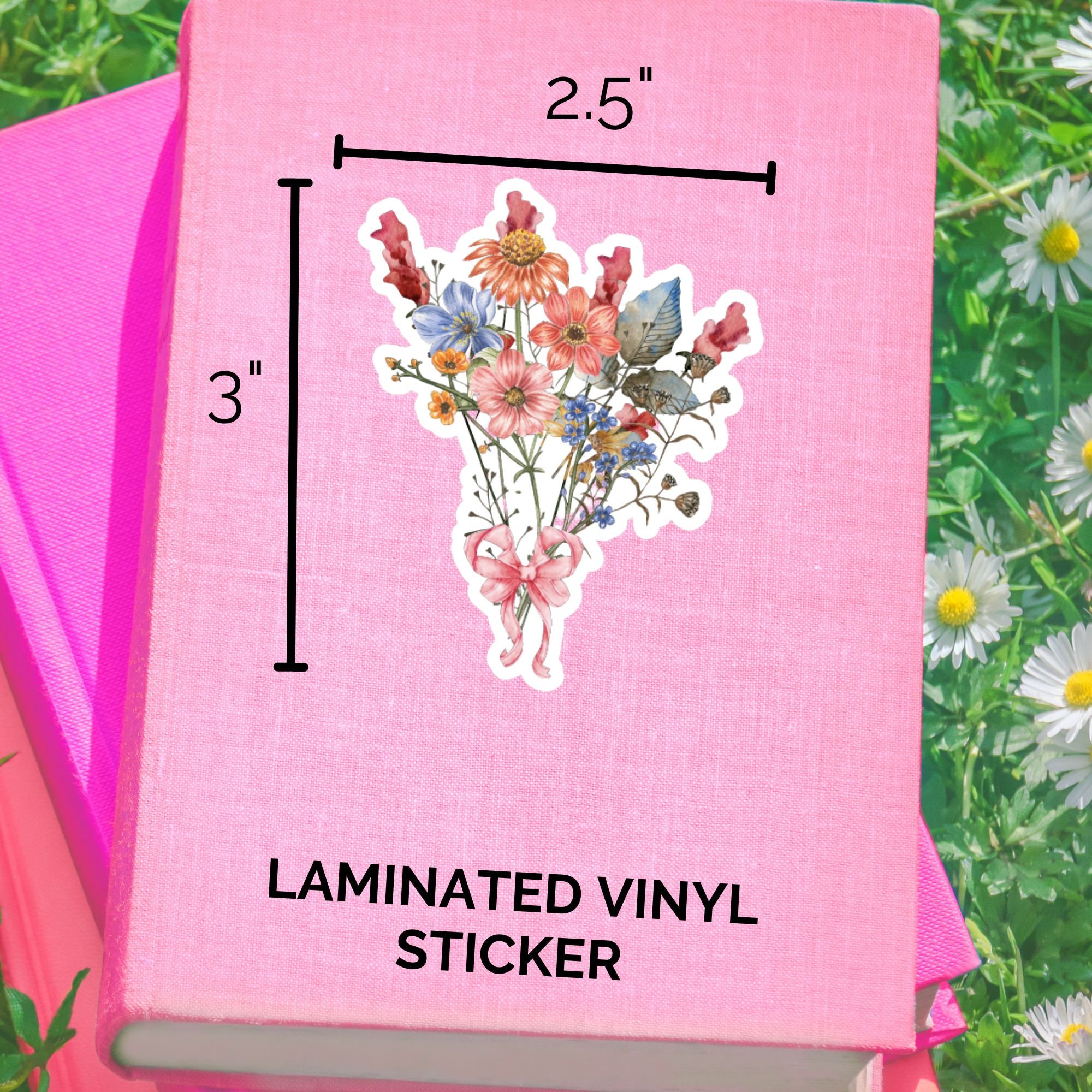 Wildflower Bouquet Sticker Watercolour Design Available in Single, 2, 4 ...