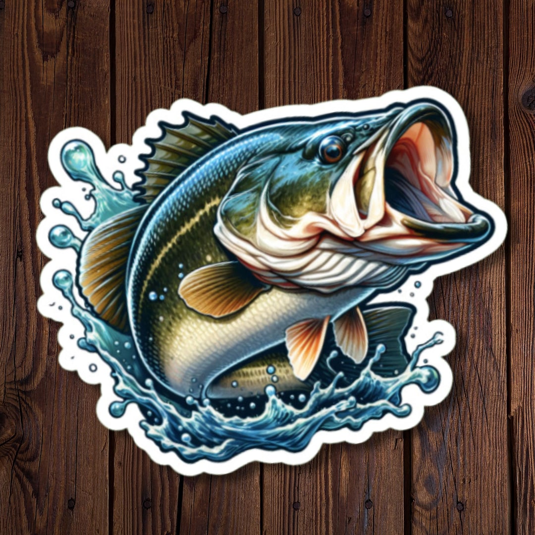 Fishing Sticker, Large Mouth Bass - Etsy