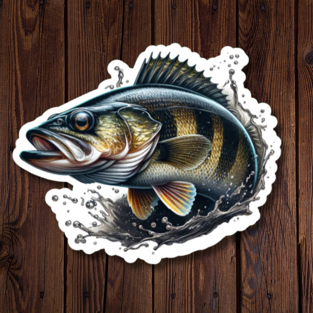Fishing Sticker, Walleye, Fish Sticker - Etsy