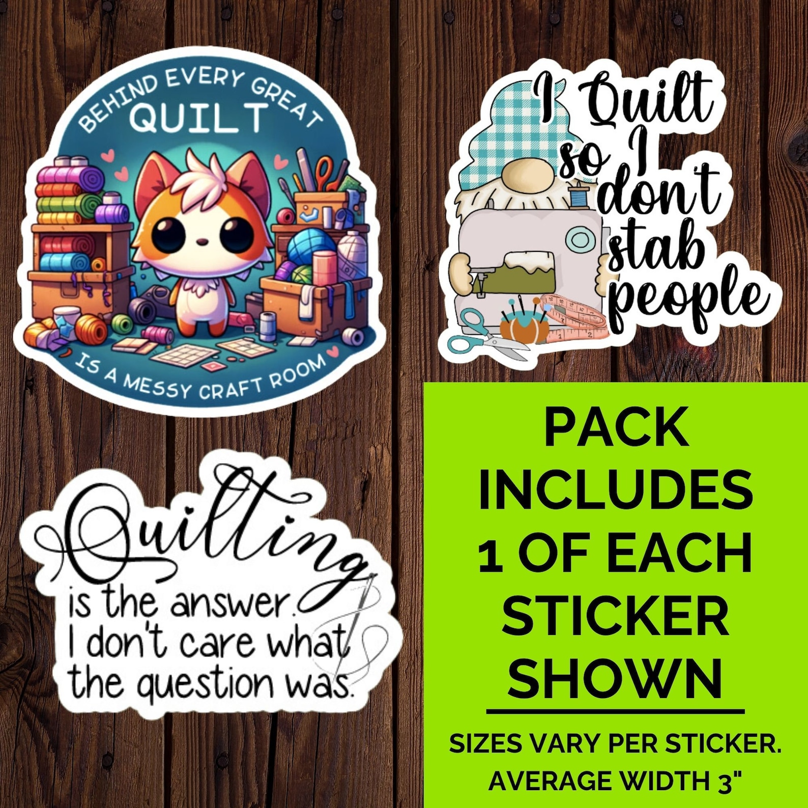 Quilters Dream Sticker Pack, 32 Different Quilting Stickers Including ...