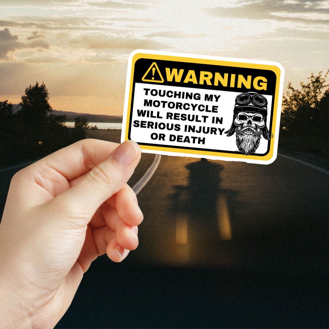 Motorcycle Warning Sticker Funny Motorcycle Sticker - Etsy