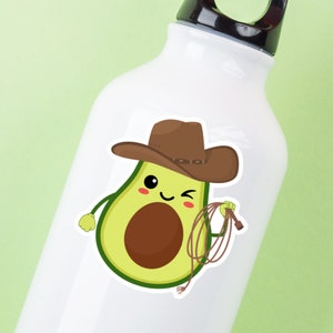 Western Themed Cowboy Avocado Sticker, Cowboy Hat, Lasso, Guacamole ...