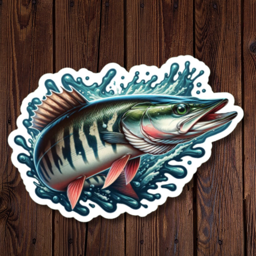 Fishing Sticker, Musky, Fish Sticker - Etsy