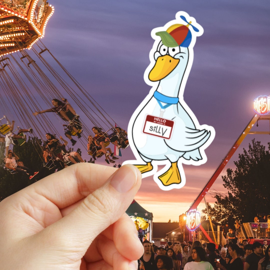 Silly Goose Sticker Cute Goose Sticker Funny Sticker Goose - Etsy