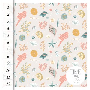 Hand Drawn Scattered Beach Shells Seamless Pattern for Personal or ...