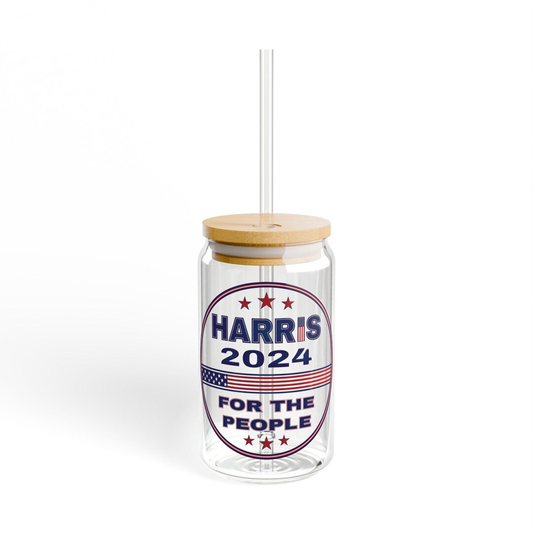 Kamala Harris Sipper Glass With Straw, Harris 2024 Travel Cup With Lid ...