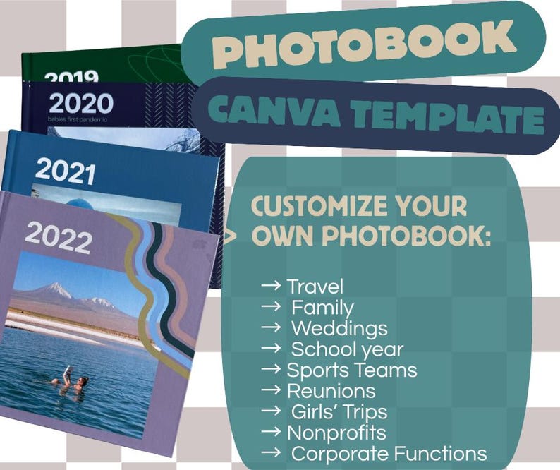 Editable Digital Yearbook Template | Canva Yearbook Design | Graduation, School, Wedding, Event ...