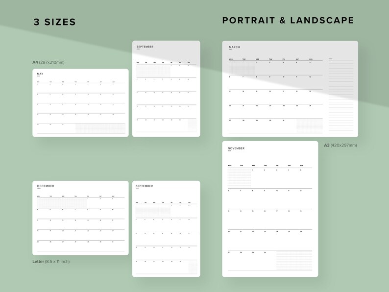 Printable Monthly Calendar 2023, Minimalist Stylish Look, Printable and ...