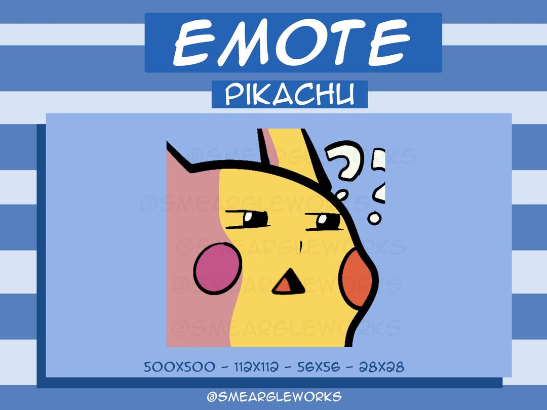 Confused Pikachu Emote for Twitch, Discord, Youtube (digital Download ...