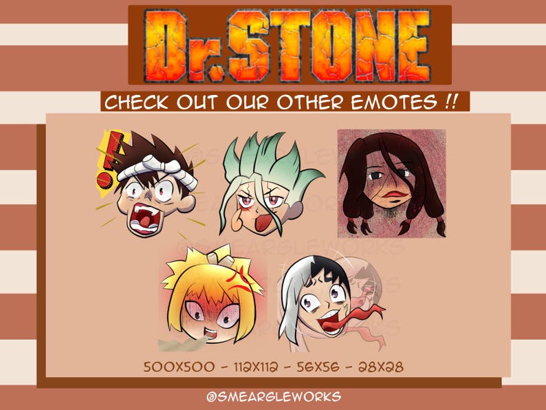 Senku Ishigami Emote | Dr. Stone Emote for Twitch, Discord and Youtube ...