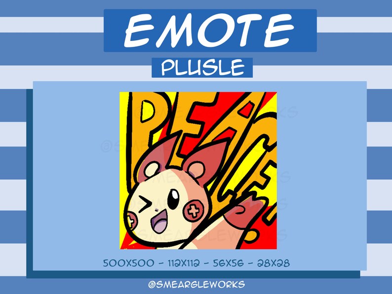 Peace Sign Plusle Emote Pokemon Emote for Twitch, Discord and Youtube ...