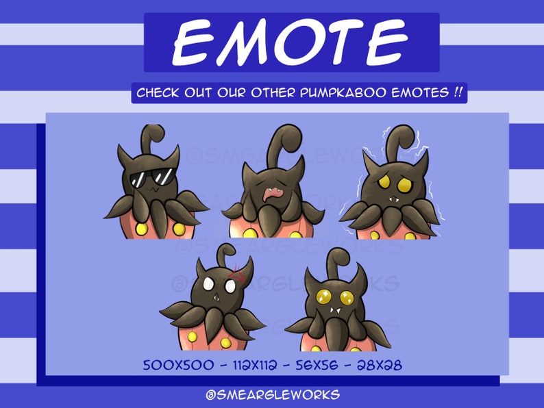 Scared Pumpkaboo Emote Pokemon Emote for Twitch, Discord and Youtube ...