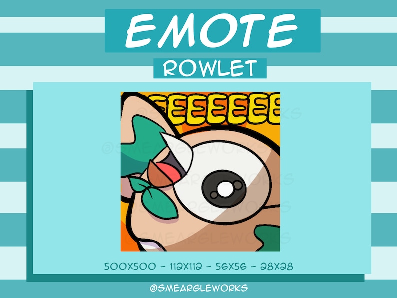 Screaming Rowlet Emote Pokemon Emote for Twitch, Discord and Youtube ...