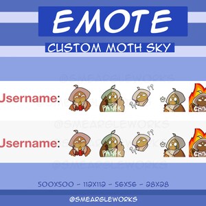 Custom Moth Skykid Emotes: Twitch, Discord, Youtube (digital Download ...