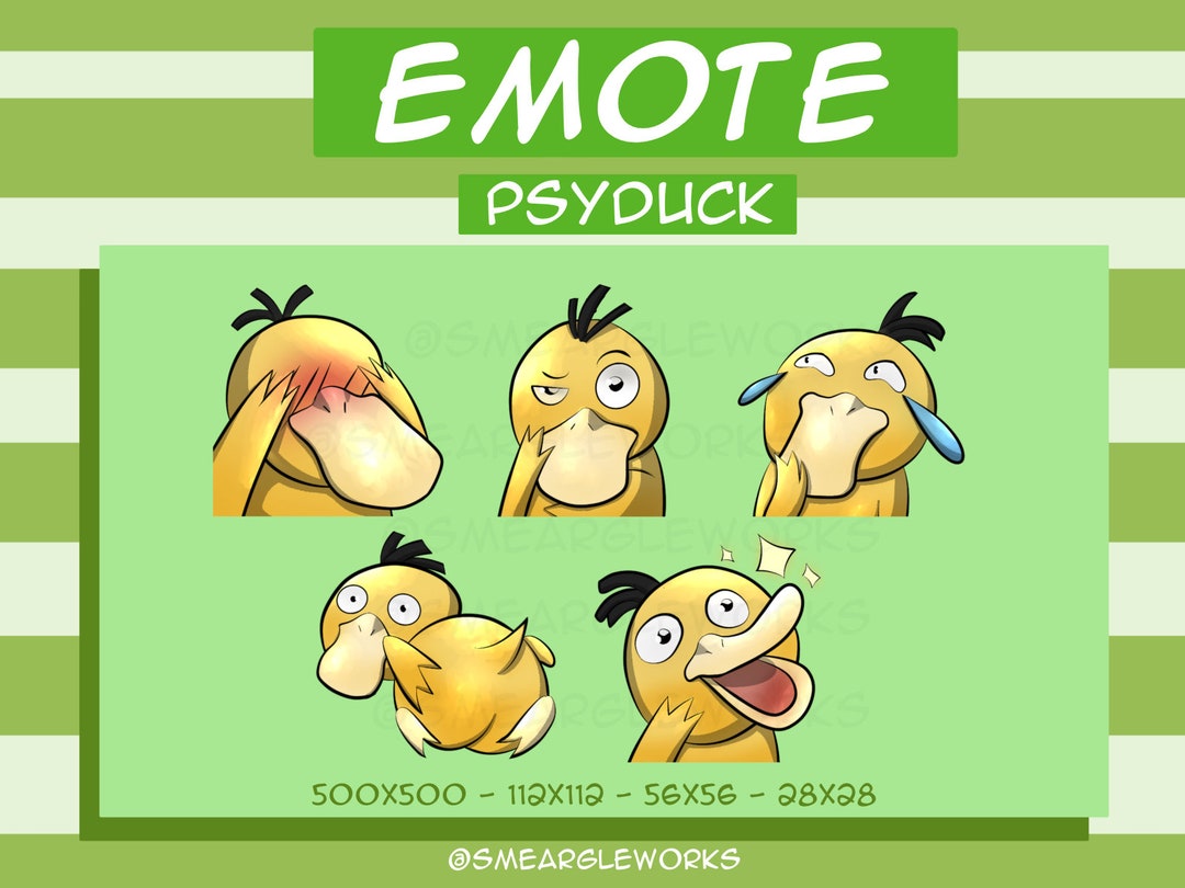 Psyduck Pokemon Emote Bundle for Twitch, Discord and Youtube Gaming and ...