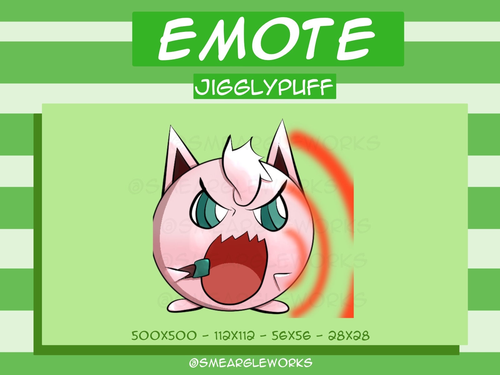 Screaming Jigglypuff Emote Pokemon Emote for Twitch, Discord and ...