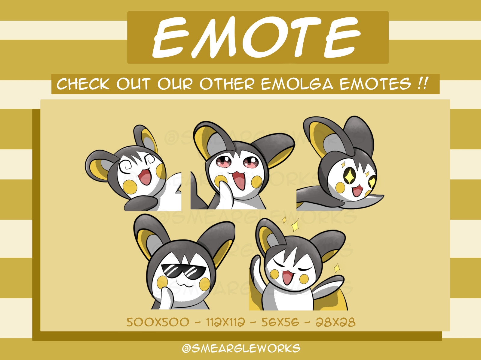 Swag Emolga Emote Pokemon Emote for Twitch, Discord and Youtube Gaming ...