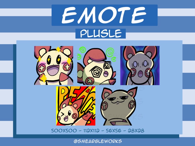 Plusle Pokemon Emote Bundle for Twitch, Discord and Youtube Gaming and ...